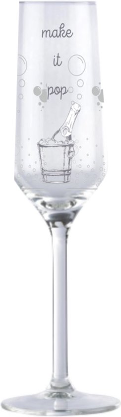Champagneglas - gegraveerd champagneglas - glas met tekst - make it pop | bol