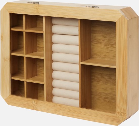 Bamboo box - Juwelendoos met spiegel - Hoogwaardig materiaal | bol