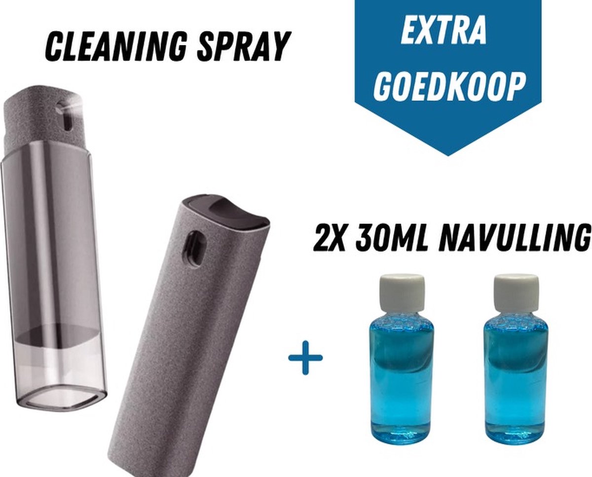 cleaning spray - inclusief 2x navulling - extra accessoires ...