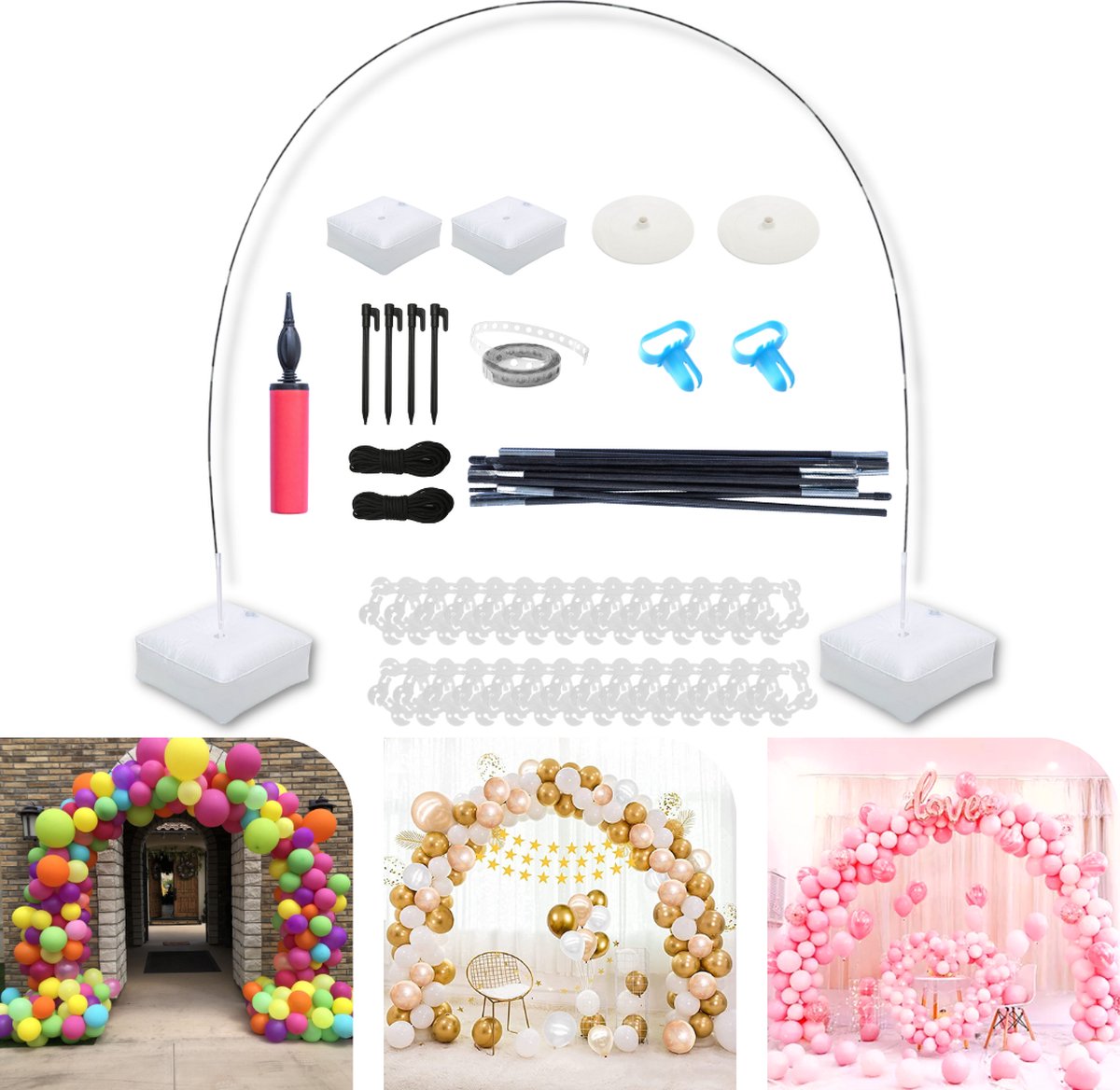 Ballonnenboog Kit - 6,5 Meter - Standaard Incl. Accessoires – Ballonnen Statief -... | bol