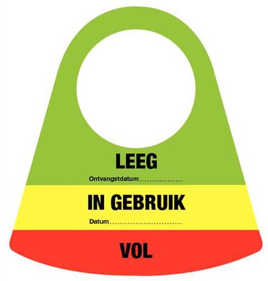 Gasfleslabel, leeg of vol, af te scheuren | bol