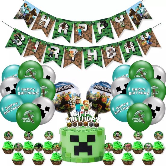 Décoration d'anniversaire Minecraft - Thema Minecraft - Guirlandes et ...