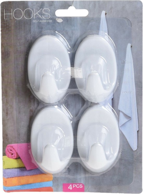 Zelfklevende keuken/badkamer/kleding/ophang haakjes - 8x stuks ...