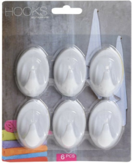 Zelfklevende keuken/badkamer/kleding/ophang haakjes - 18x stuks ...