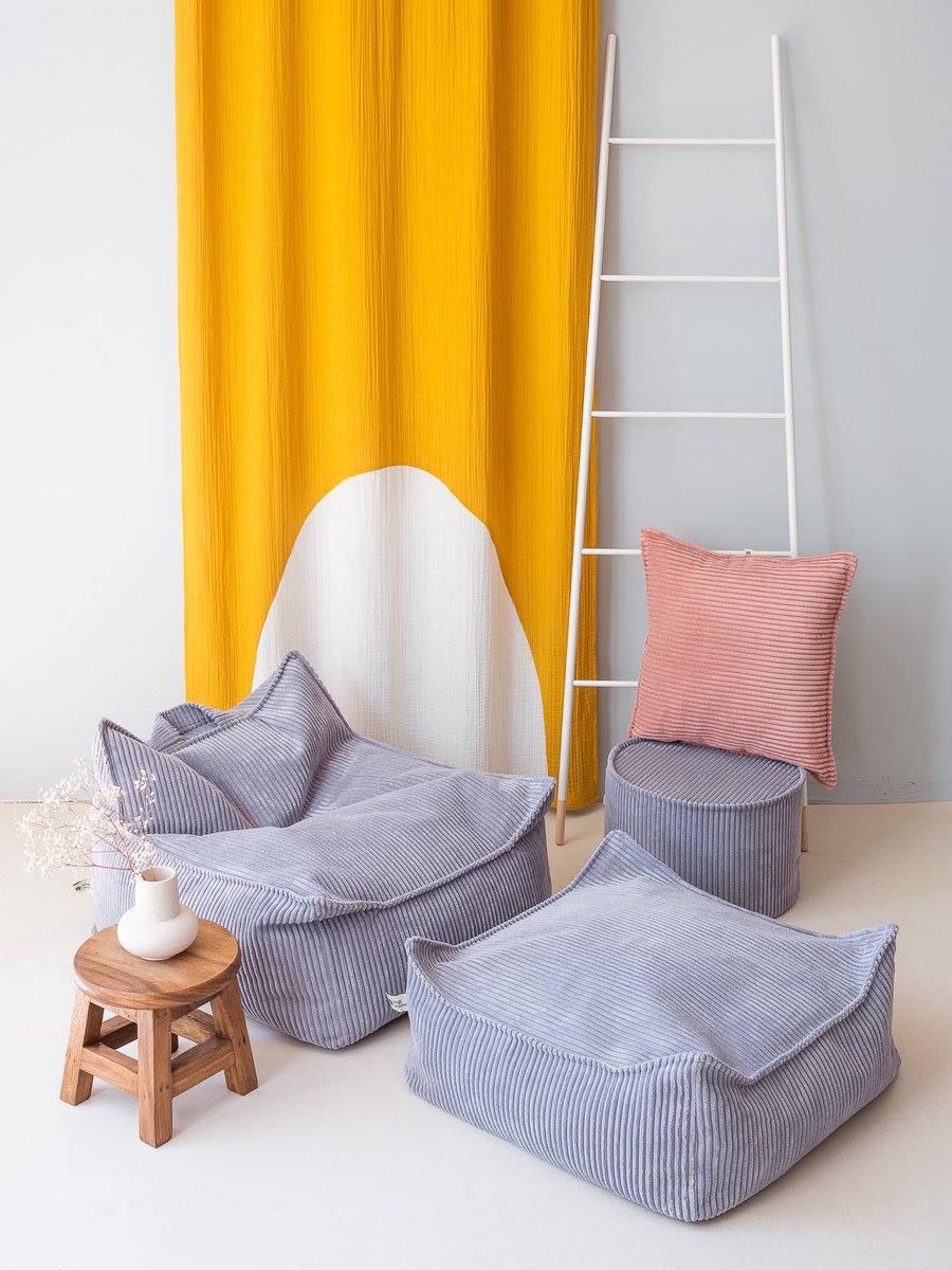 Kinder Zitzak Beanbag Chair Blueberry Blue Wigiwama - Zitzak Kind - Zit ...