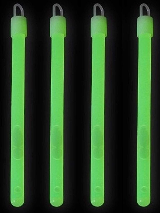 Set van 4x stuks neon glow in the dark party breaklights stick groen 20 ...