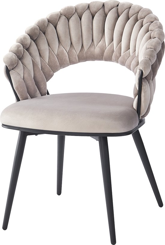 HTfurniture-Belle stitching chair-Light gray color-with black legs | bol