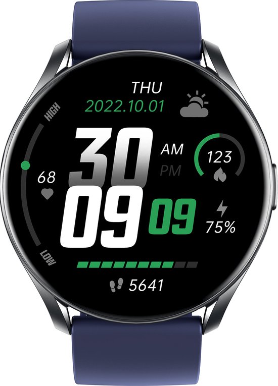 Qlarck Watch GTR1 - Sporthorloge - Smartwatch - 46 mm - Blauw | bol.com