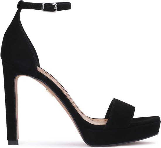 Zwart suede platform hak sandalen | bol.com