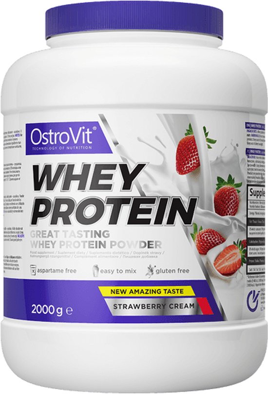 Protein Poeder - OstroVit Whey Proteine 2000 g - Aardbei | bol.com