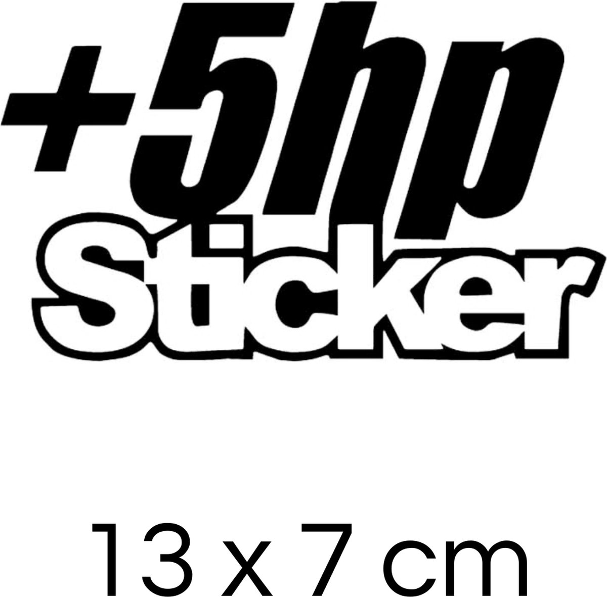 +5 HP Sticker - Autosticker - Grappige Auto Sticker Zwart - Hoogwaardig ...