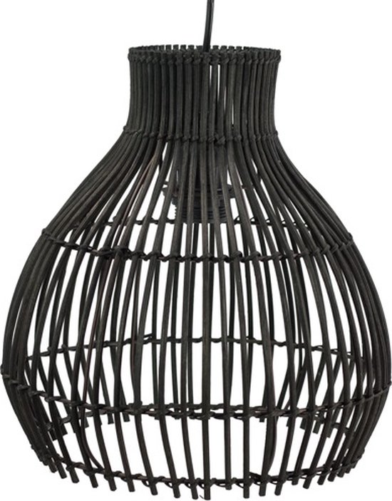 Rotan Hanglamp - 30 x 29 cm - Zwart - Rotan - Bohemian Style | bol