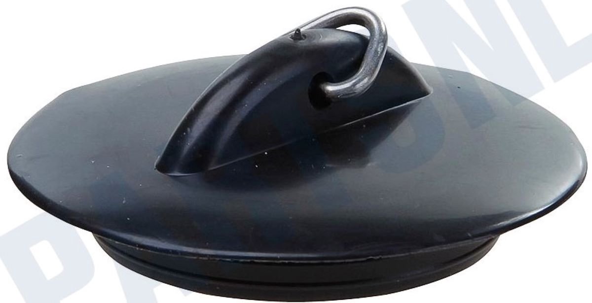 gootsteendop plugstop gootsteen antilek - universeel - rubber zwart ...