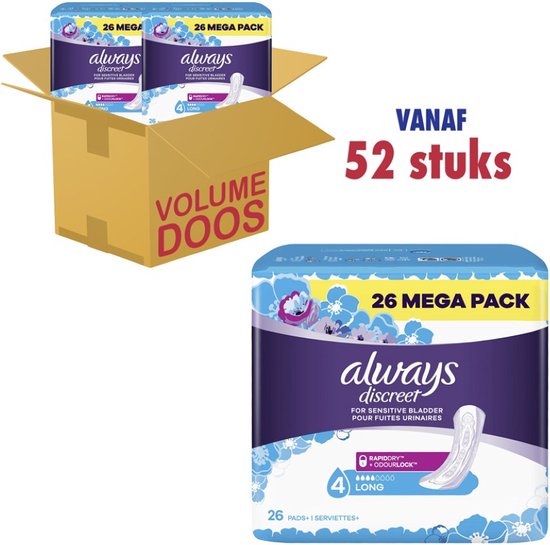 Always Discreet 4 Long (2 x 26 stuks) | bol