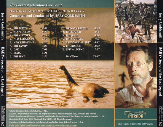 Baby Secret Of The Lost Legend / Jerry Goldsmith, Original Soundtrack ...