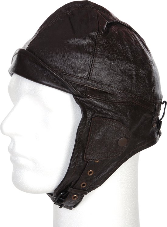 Vliegeniers cap leder zwart | bol