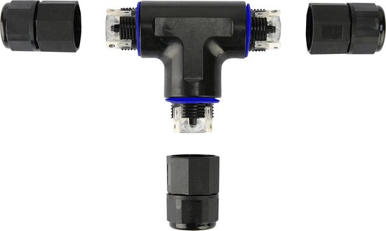 Kabelverbinder - T Connector - Waterdicht IP68 - 3 Aderig - Zwart | bol