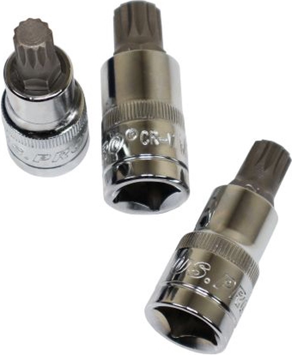 Spline doppenset / Veeltand doppenset M10 - M12 - M14 - (M16 met boring ...