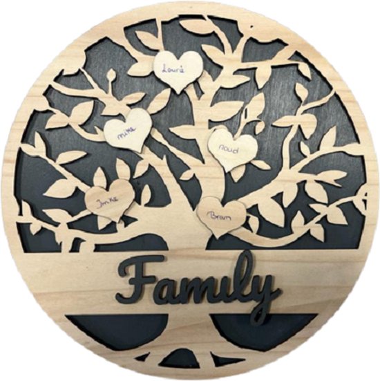 LBM Familie stamboom - hout - te personaliseren | bol