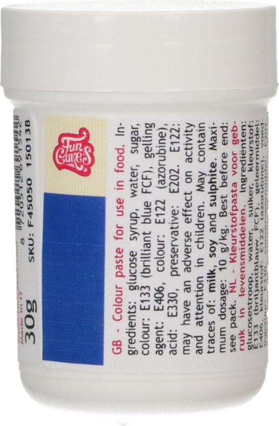 FunCakes - Eetbare Kleurstof Pasta - Royal Blauw - 30 g | bol.com