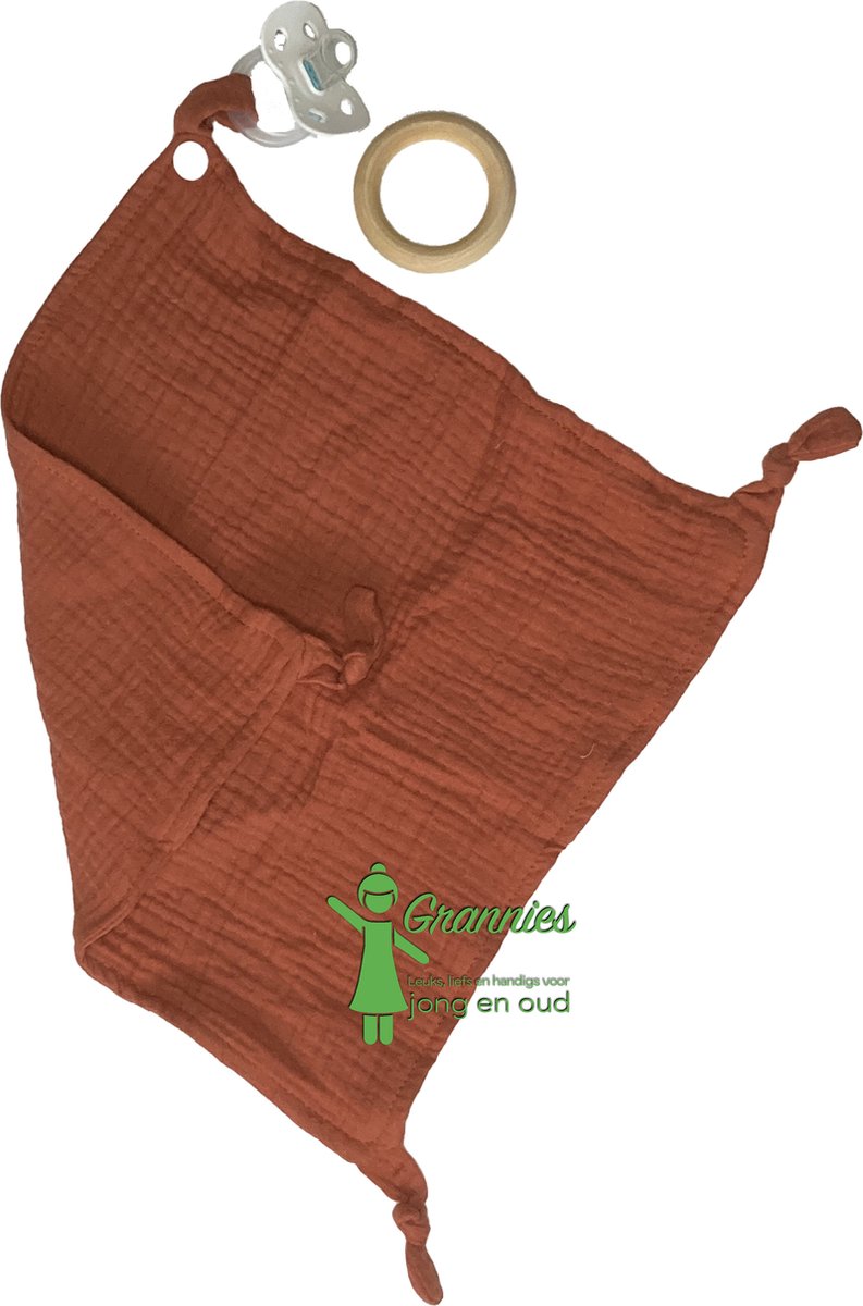 Grannies - Cuddle - Speendoek - Heerlijke Knuffel Babydoek - met houten ...