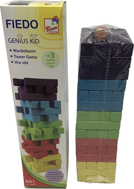 Bino Stapeltoren - Torenspel - Houten Toren - Balanseer Spel | Games | bol.com