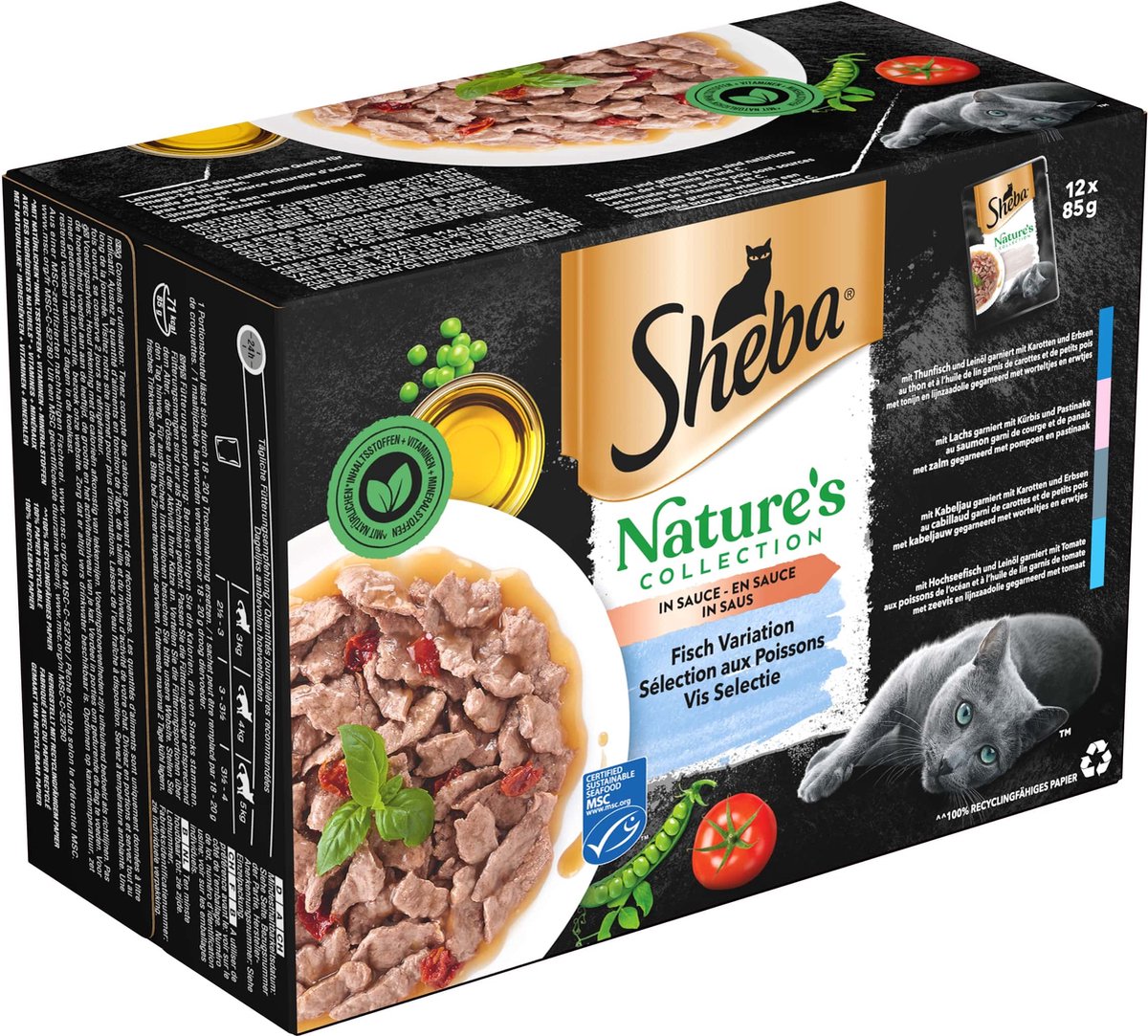 Sheba - Nature's Collection - Kattenvoer natvoer - vis selectie in saus ...