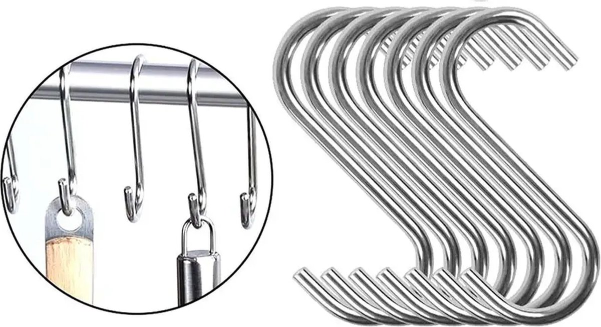 100 Stuks - Sterke Metalen Ophanghaken - S Haken - Z Haken - Keuken ...