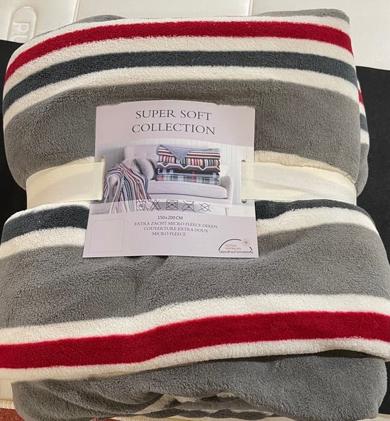 leuke fleece plaid stripe 150 x 200 met schaap zijde | bol