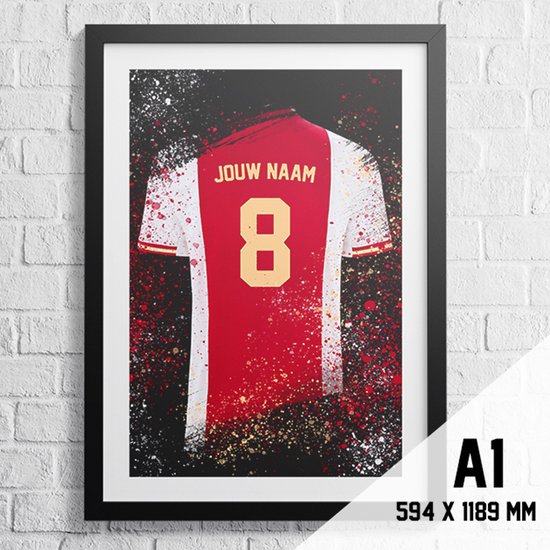 Ajax Poster Voetbal Shirt A1 Formaat 594 x 841 mm (gepersonaliseerd met ...