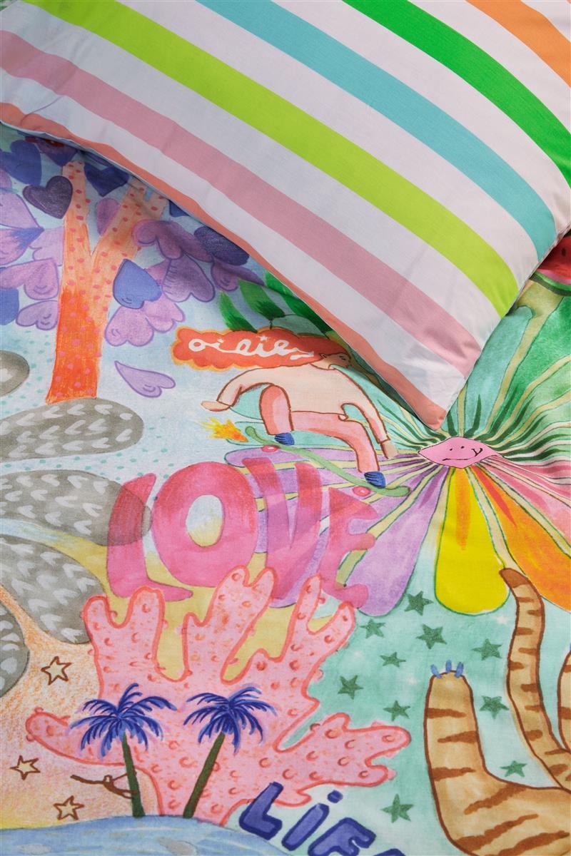Oilily Doodle Summer - Dekbedovertrek - Eenpersoons - 120 x 150 cm ...