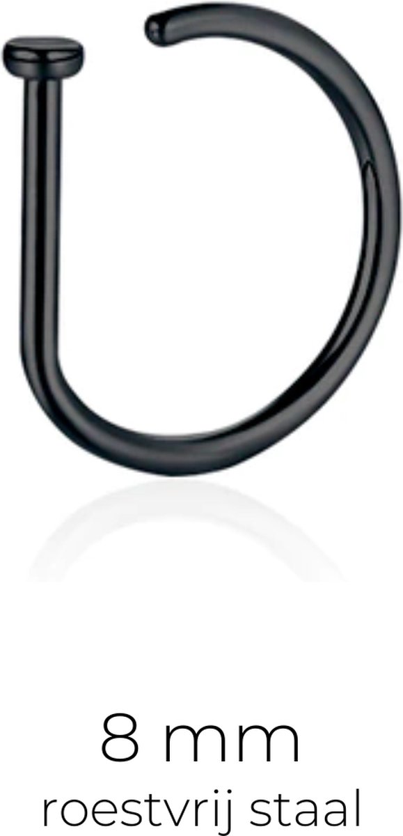 Fake Neuspiercing Zwart - Nep Neuspiercing - Neusring - Nep Piercing ...