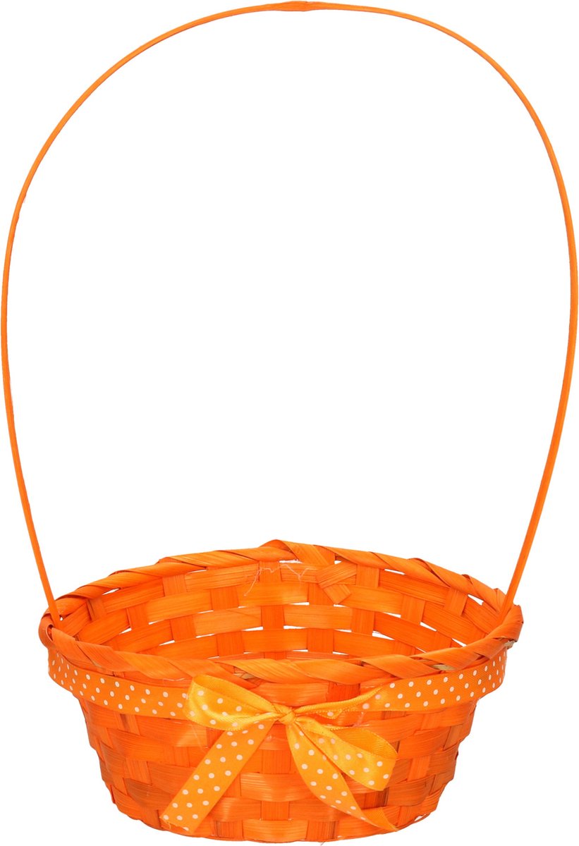 Rieten mandje oranje rond met hengsel 39 cm - Opbergen - Decoratie ...