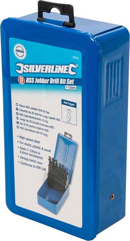 Silverline Boren Set HSS-R- 1 t/m 13 mm. - 25 Delig | bol