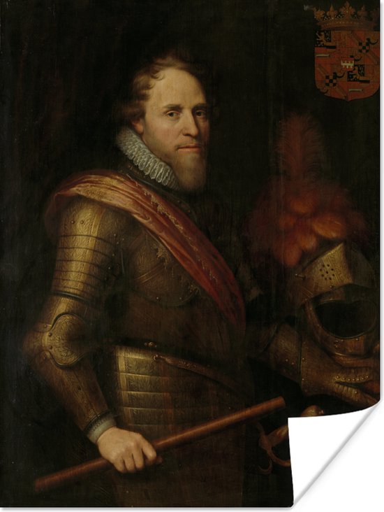 Poster Portret van Maurits - Schilderij van Michiel Jansz. van ...