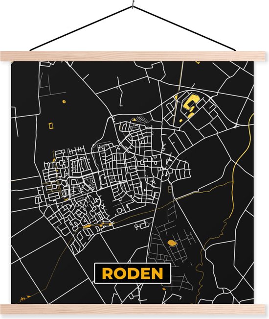 Posterhanger incl. Poster - Schoolplaat - Stadskaart - Black and Gold ...