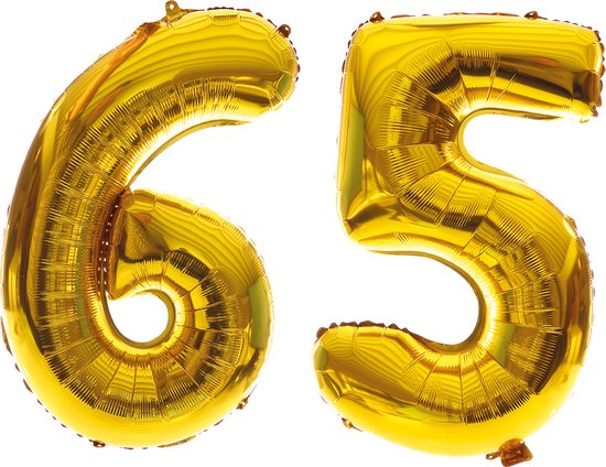 set folieballon goud cijfer lucht en Helium 80cm Feest party versiering ...