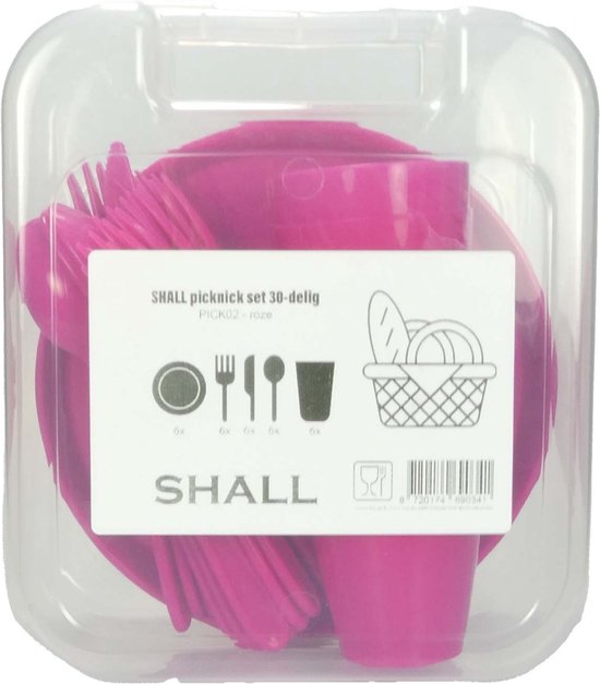 SHALL Picknickset - roze - 30-delig | bol