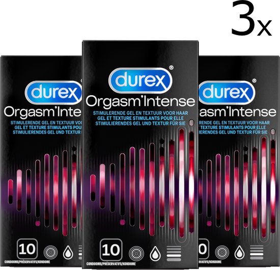 Durex Condooms Orgasm Intense – met ribbels - 10 stuks x3 | bol.com