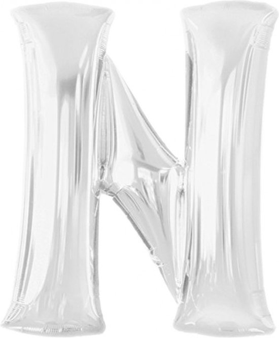 Folie Ballon - Letter N - Zilver - 80CM - Kinderen en Volwassenen ...