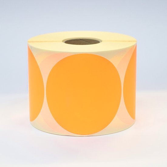 Blanco Stickers op rol 100mm rond - 1000 etiketten per rol - mat fluor ...