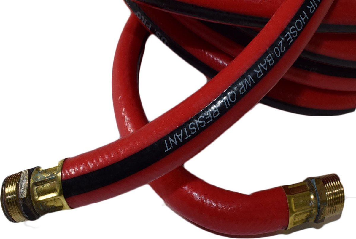 Rubberen compressor luchtslang 15 meter lang met 1/2" koppeling | bol.com