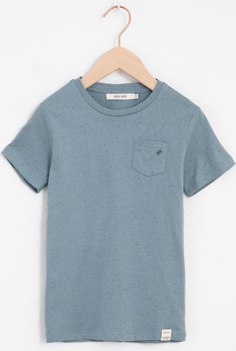 Sissy-Boy - Blauw neppy T-shirt met insect | bol.com