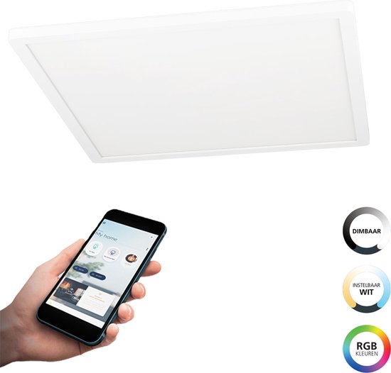 EGLO connect.z Rovito-Z Smart Plafondlamp - 42 cm - Wit - Instelbaar ...