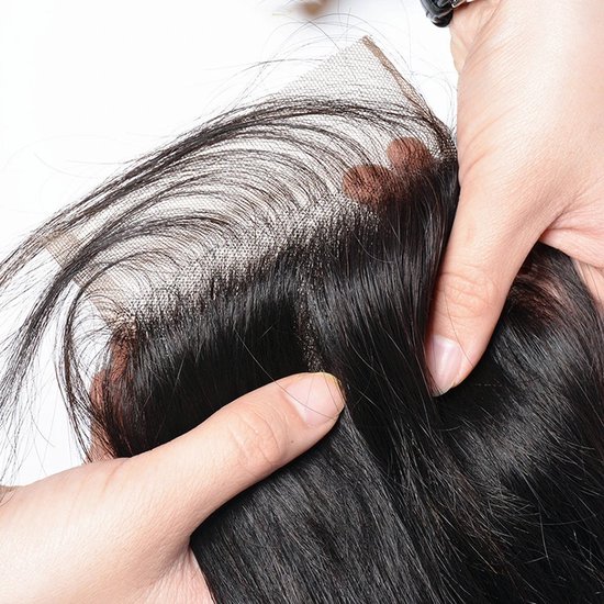 closure human hair - 16 inch - human hair - straight weave middle part ...