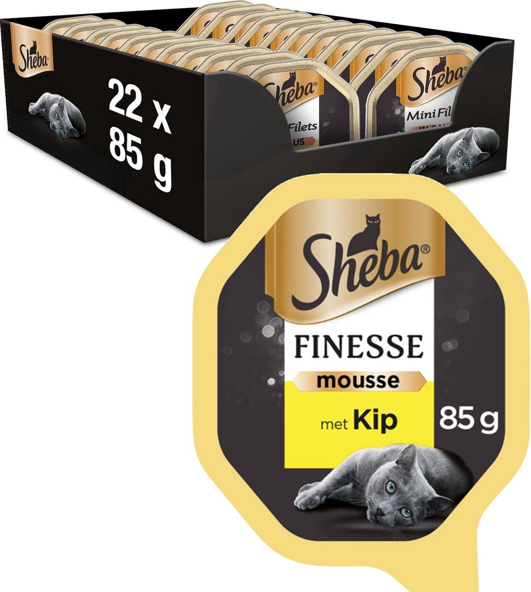Sheba Finesse - Kattenvoer natvoer - Mousse - Kip - 22 x 85 gr | bol