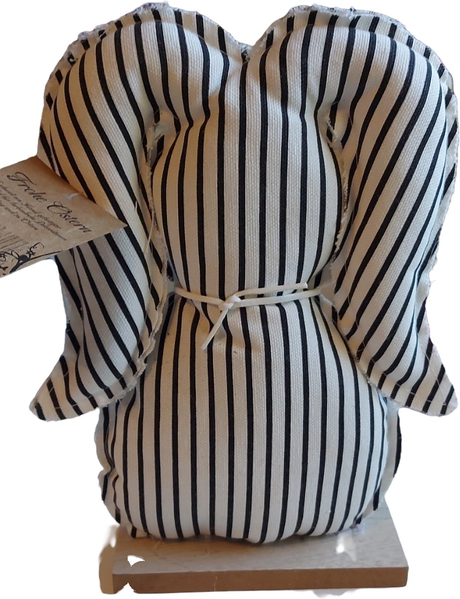 Set van 2 stoffen haasjes op voet, Zwart wit gestreepte stoffen haasjes ...