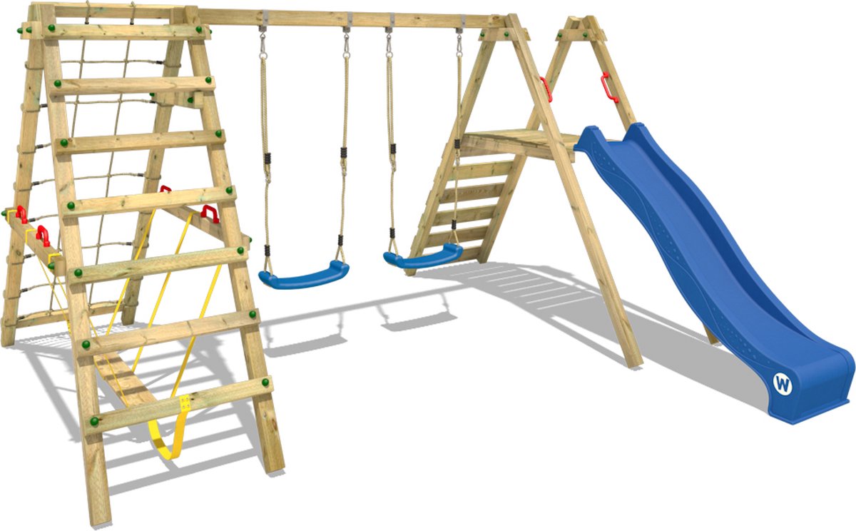 WICKEY kinderschommel schommel Smart Shake met rode glijbaan en ...