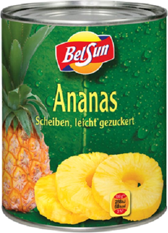 BelSun ananasschijfjes, licht gezoet - blik 850 ml | bol