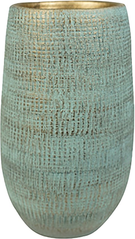 Bloempot Ryan hoog - d18 x h30cm - Shiny blue | bol